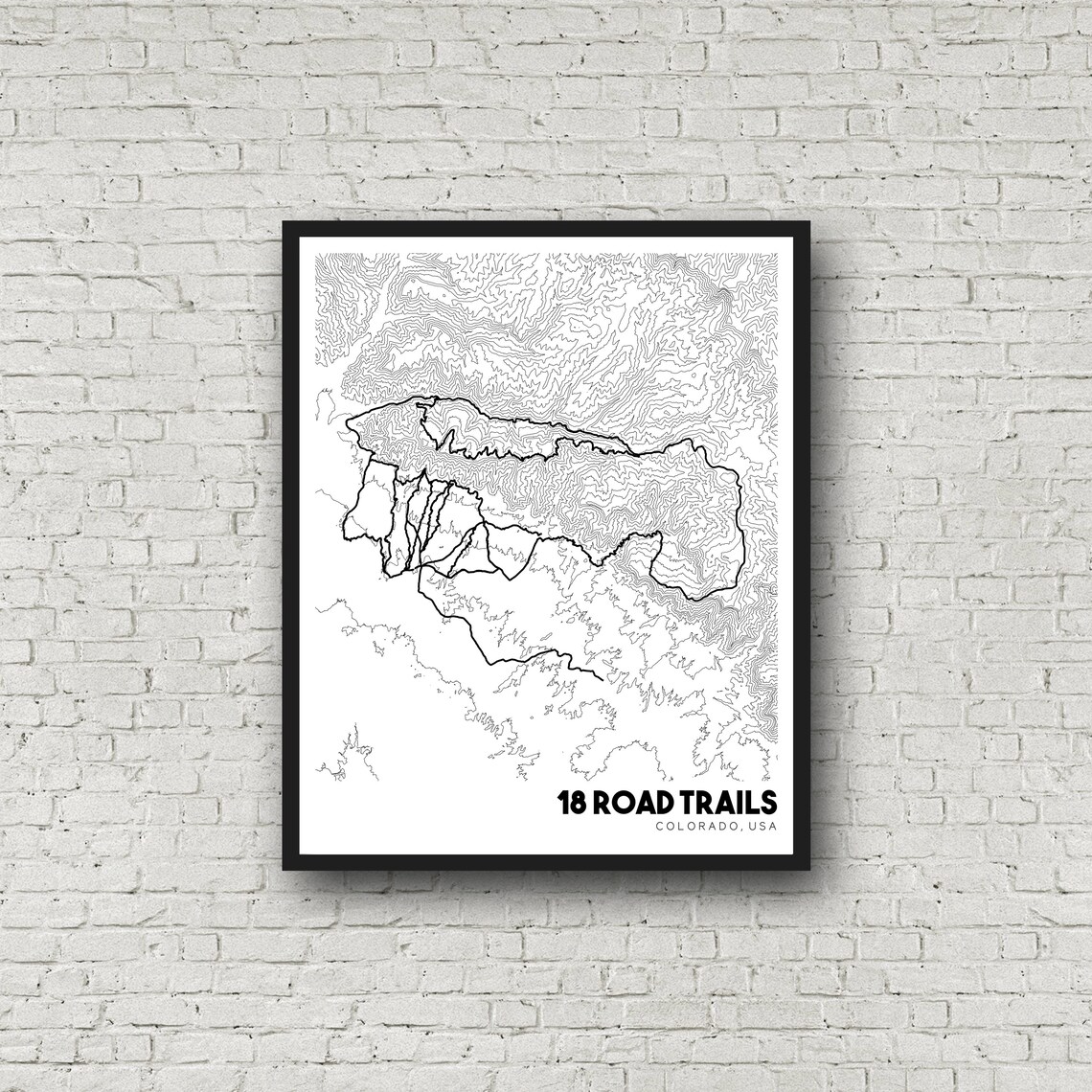 18 Road Trails Topographic Map Printable Mountain Biking Map | Etsy