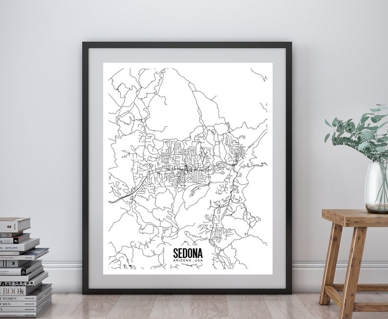 Sedona Arizona Map Printable Sedona Map Poster Sedona - Etsy