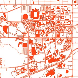 Gainesville Florida Printable Map, Florida Campus Map, Gift for College ...