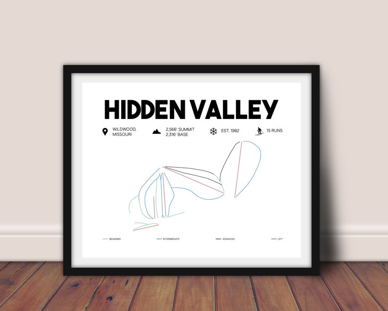 Hidden Valley Missouri Printable Trail Map | Etsy