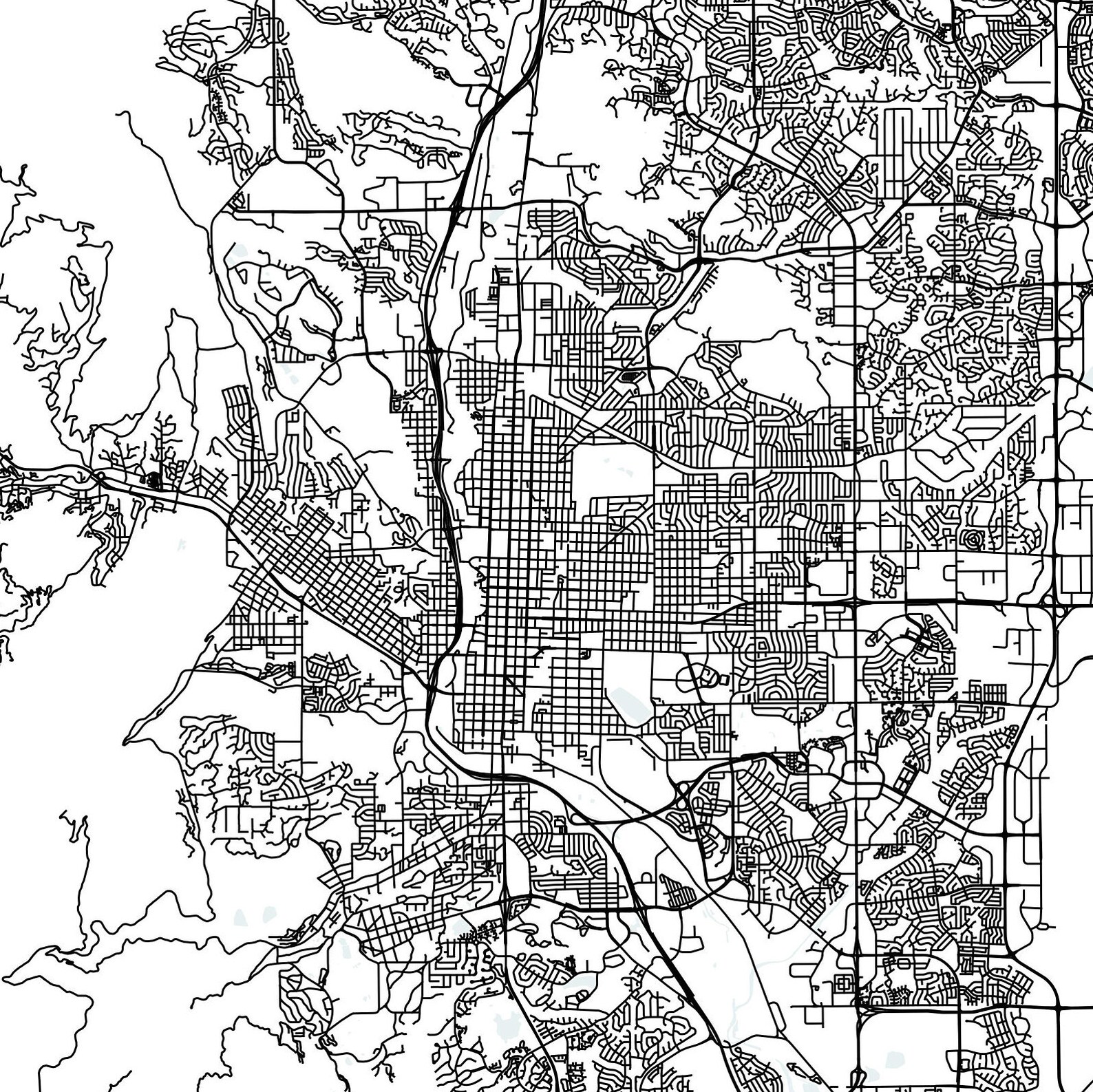 Colorado Springs Printable Map Colorado Springs Colorado - Etsy