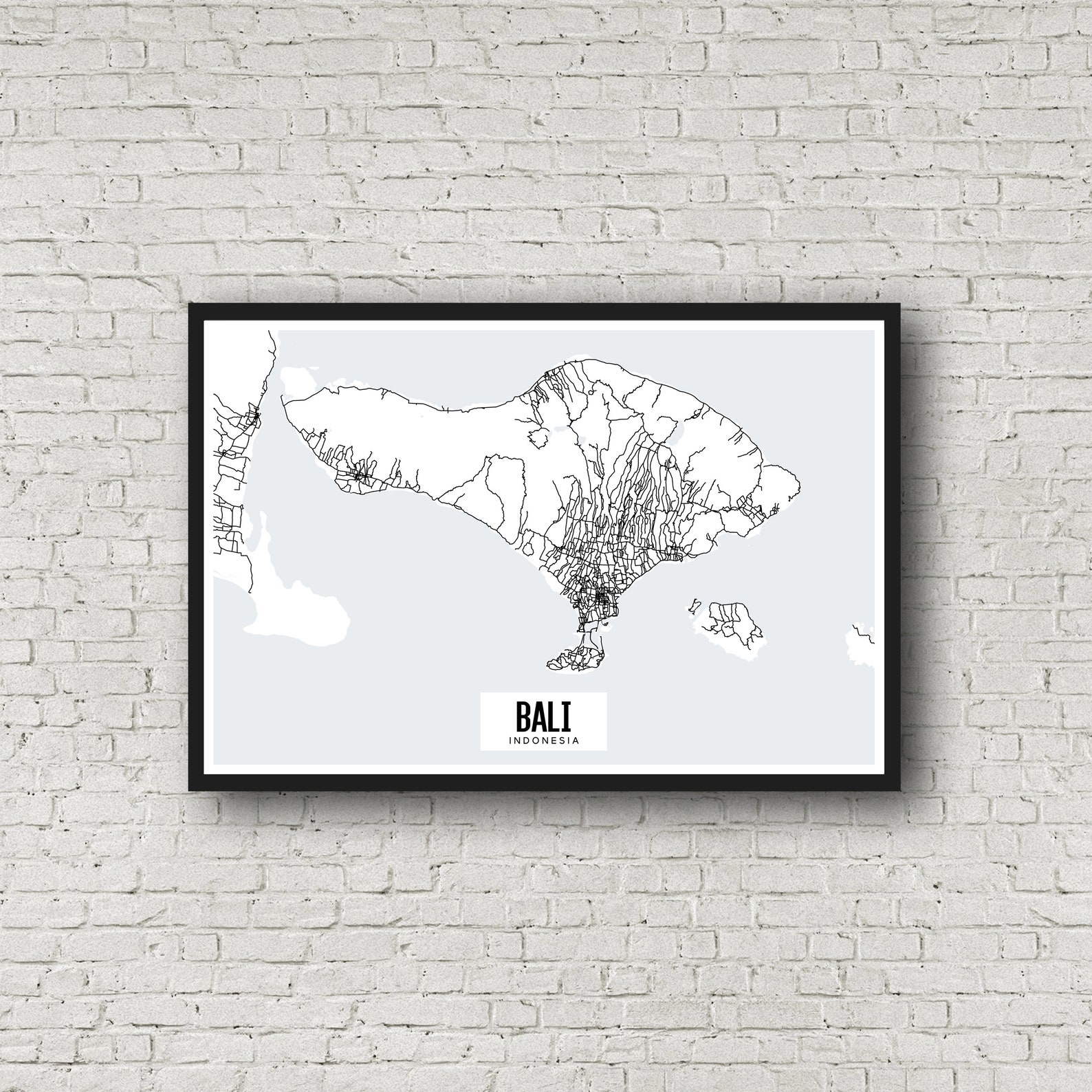 Bali Indonesia Printable Map Bali Map Art Indonesia Map - Etsy