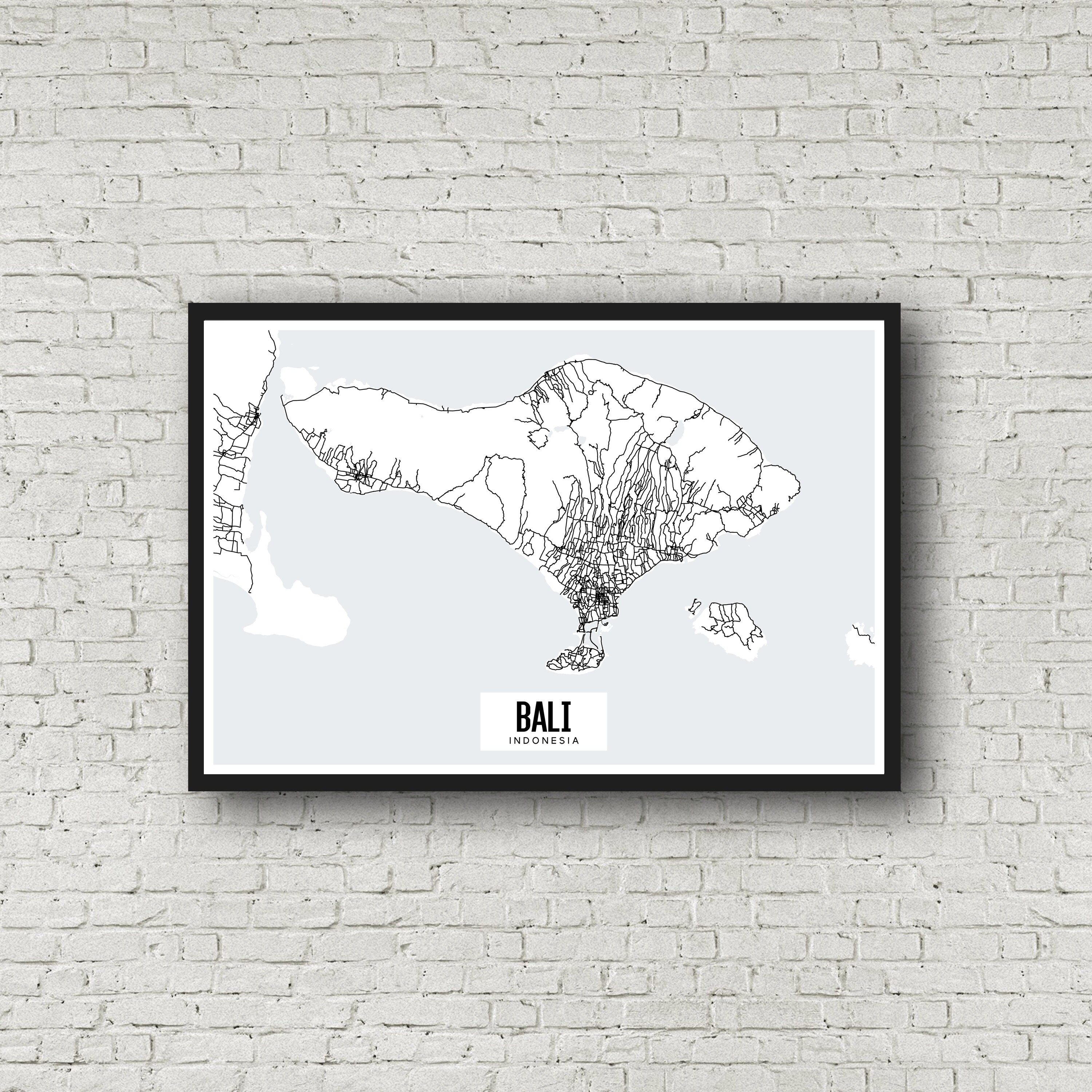 Bali Indonesia Printable Map Bali Map Art Indonesia Map - Etsy Australia