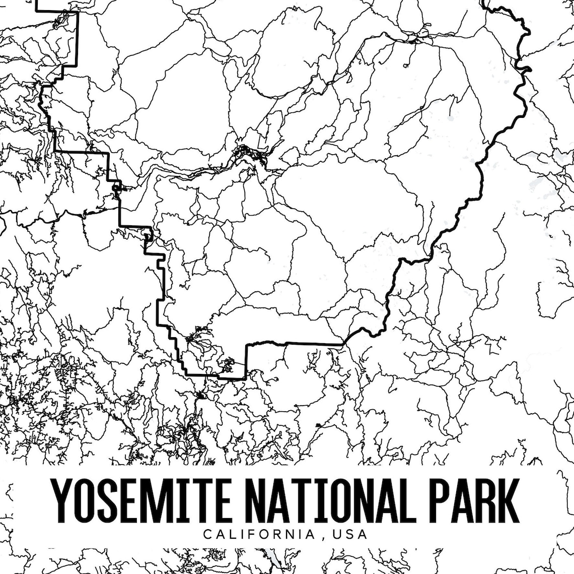 Yosemite National Park Map Printable Printable Map for - Etsy
