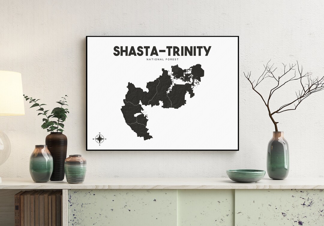 Shasta-trinity National Forest Map Printable 18"x24", Shasta National ...