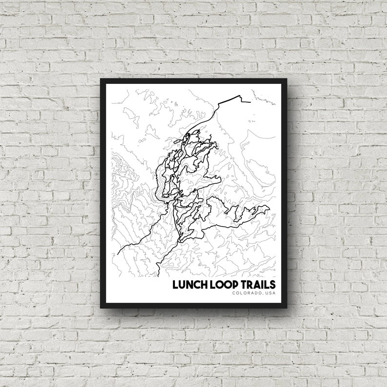 Lunch Loop Trails Colorado Topographic Map Printable Mountain | Etsy