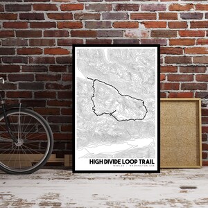 High Divide Loop Trail Topographic Map Printable High Divide - Etsy