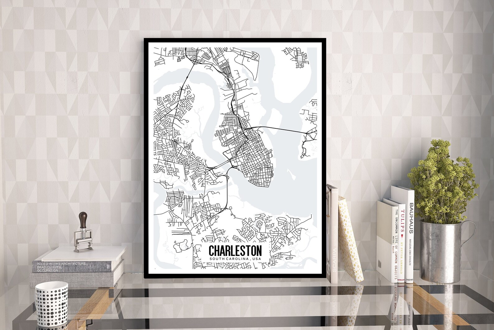 Charleston South Carolina printable map Charleston sc map | Etsy