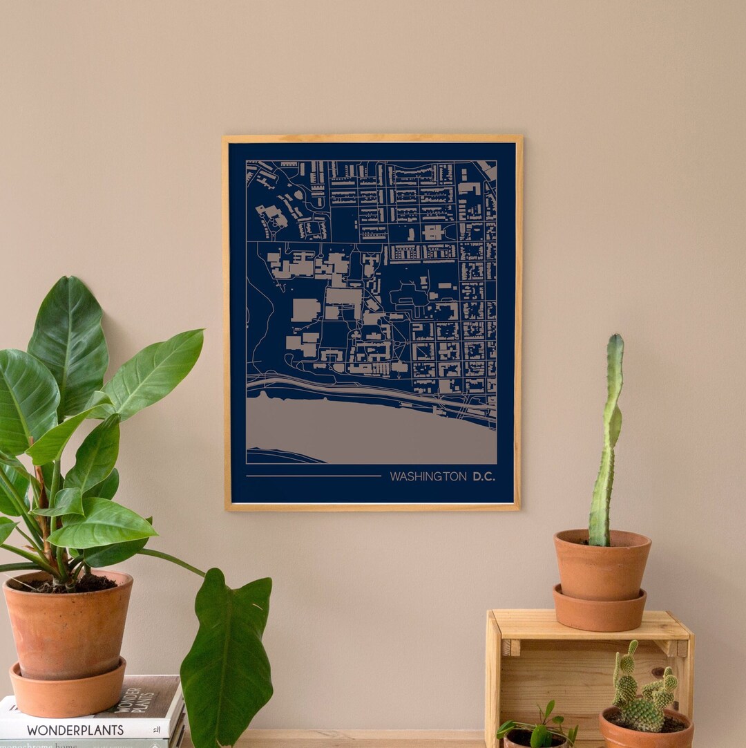 Georgetown Printable Map, Georgetown Wall Art, DC Wall Art, College ...