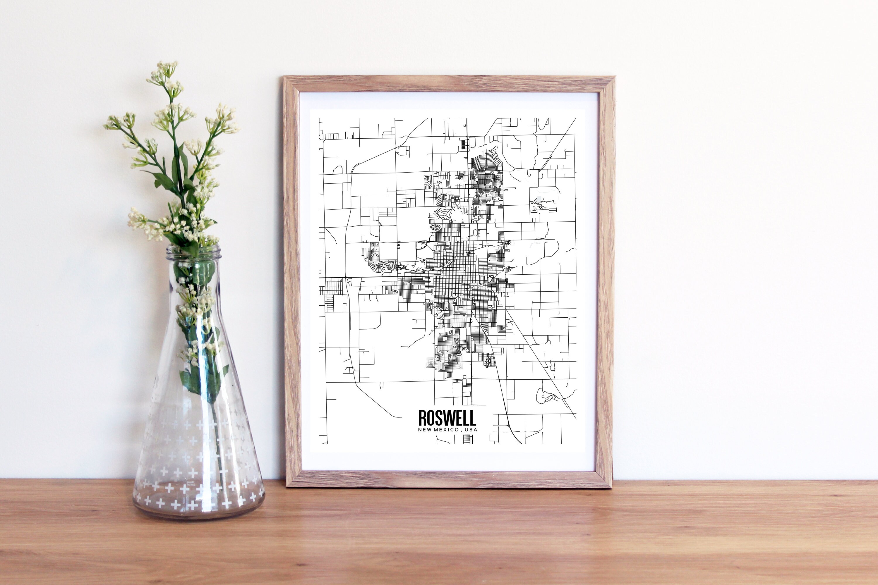 Roswell New Mexico Map Printable Printable Map for Office | Etsy