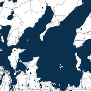 Leech Lake Printable Map Leech Lake MN Wall Art Leech Lake - Etsy