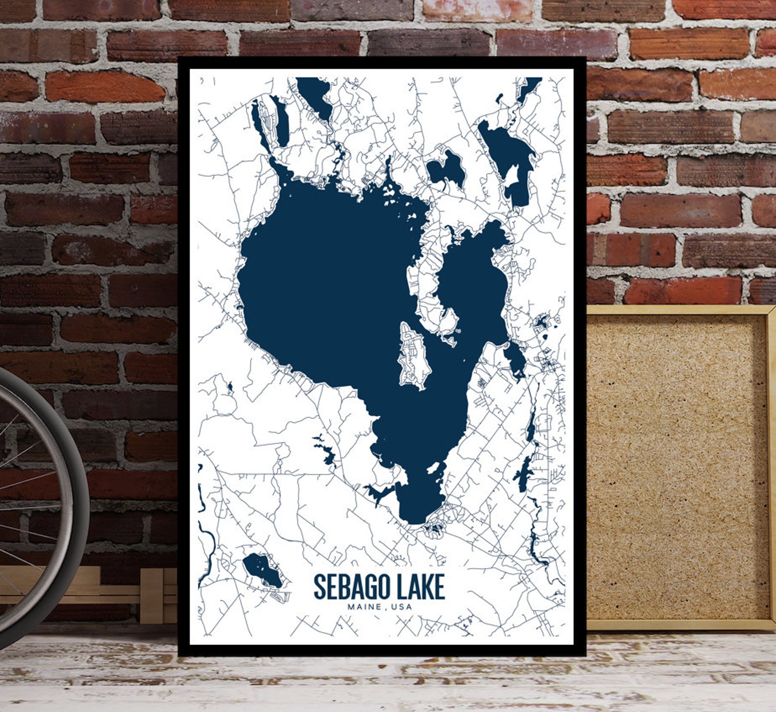 Printable Sebago Lake Map Sebago Lake Maine Print Sebago - Etsy