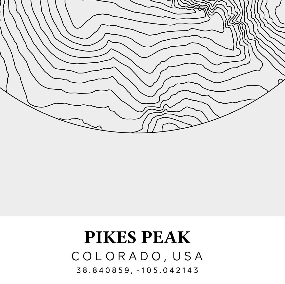 Pikes Peak Topographic Map Pikes Peak Map Pikes Peak Print | Etsy