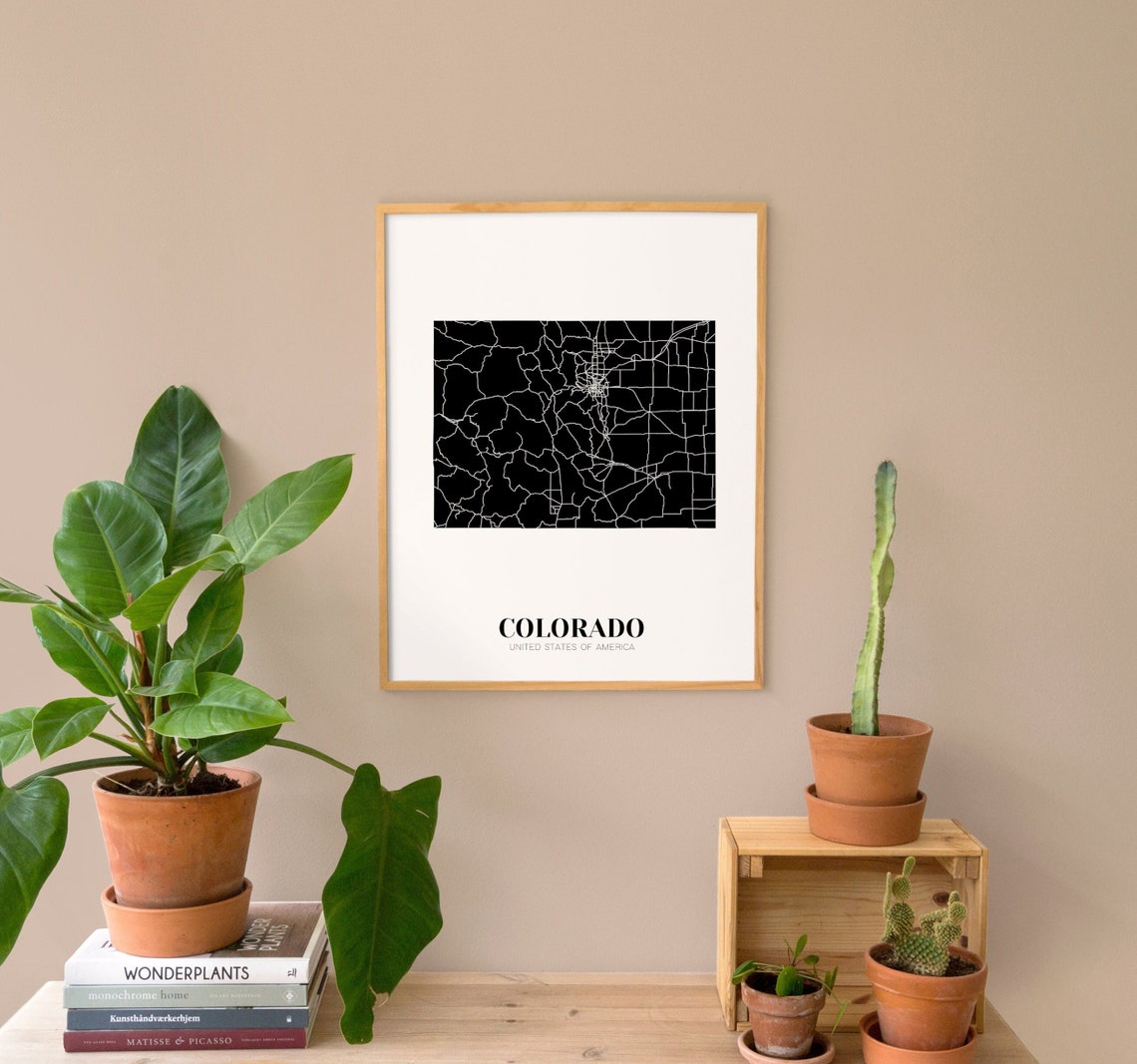 Map of Colorado Printable Colorado Map Print Printable CO - Etsy