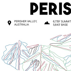 Perisher Australia Ski Resort Map 16x20, Perisher Australia Printable ...