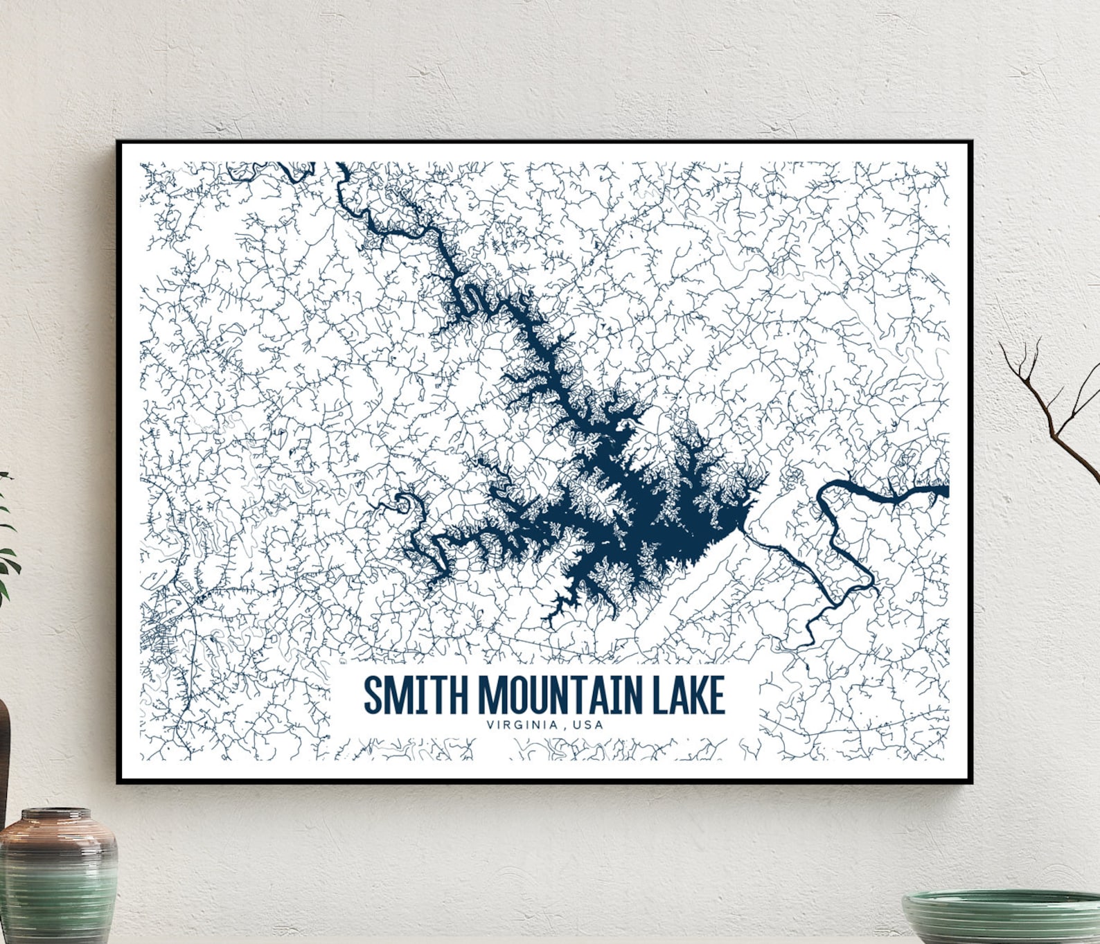 Smith Mountain Lake Printable Map Smith Mountain Virginia | Etsy