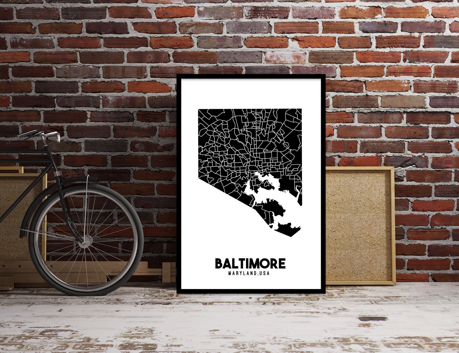 Baltimore City Map Printable Baltimore Wall Art Baltimore | Etsy