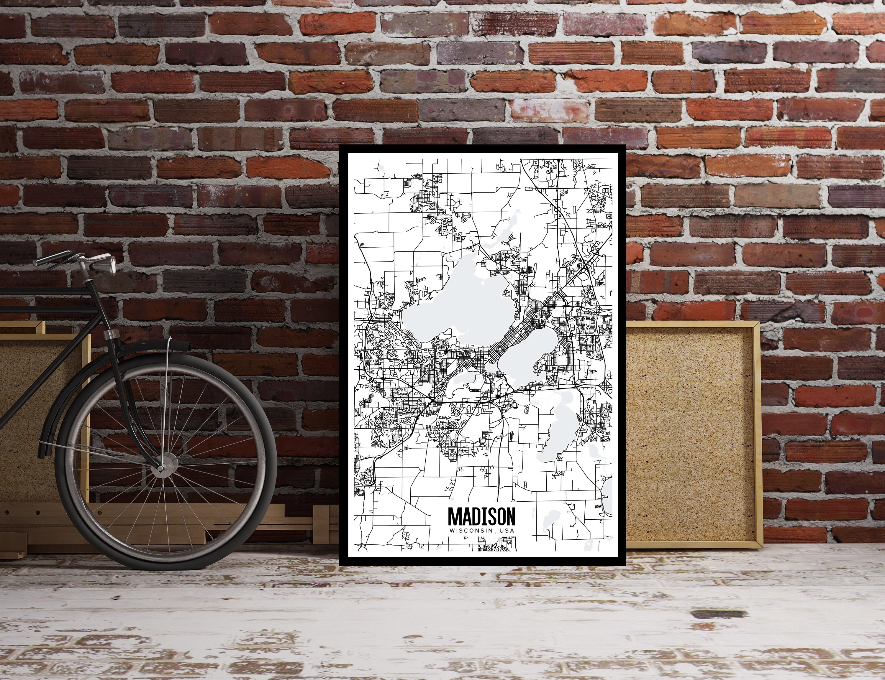 Madison Wisconsin Map Printable Printable Map for Office | Etsy