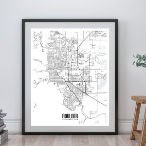 Boulder Colorado Map Printable Boulder Map Art Colorado Map - Etsy