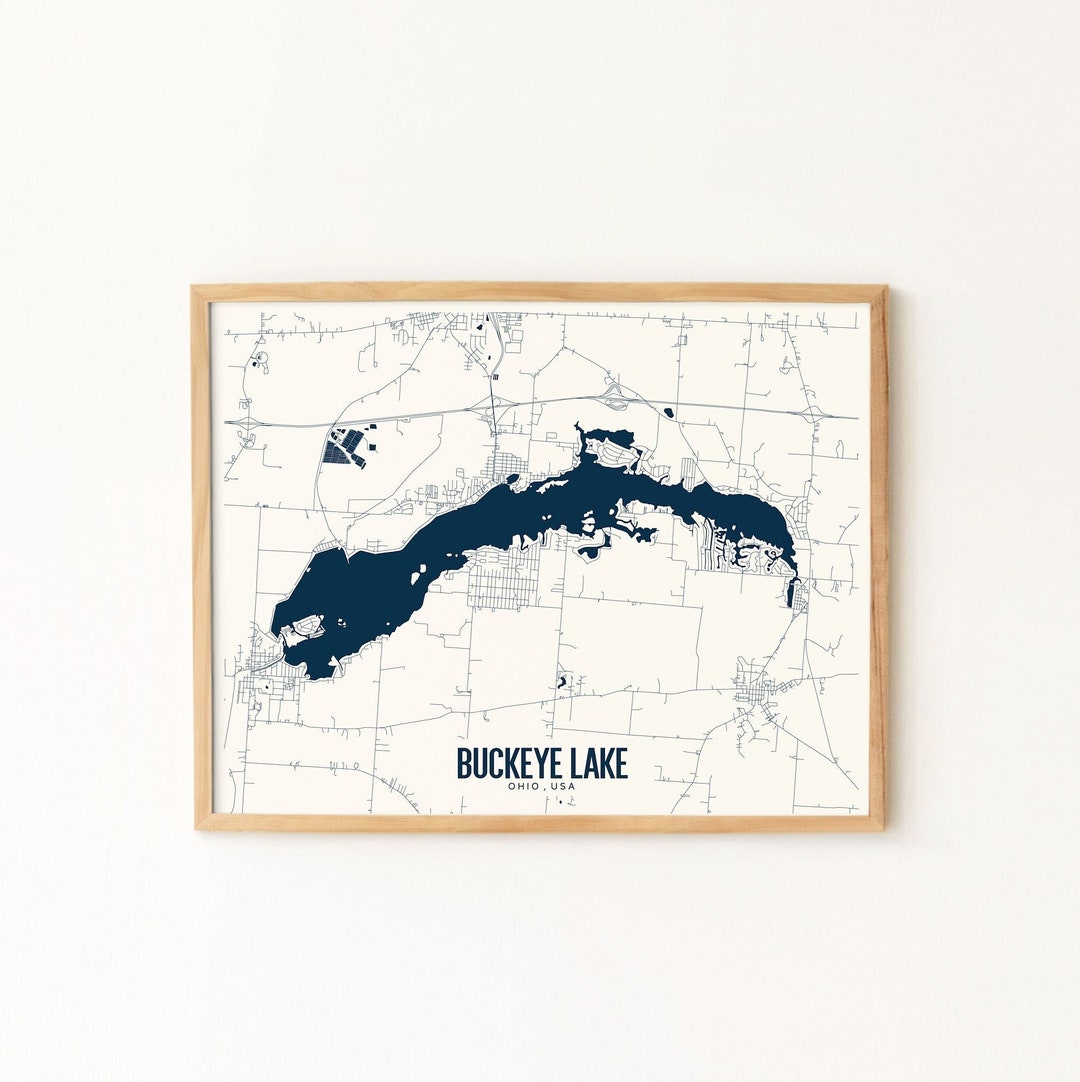 Buckeye Lake Ohio Printable Map Buckeye Lake Map Poster - Etsy