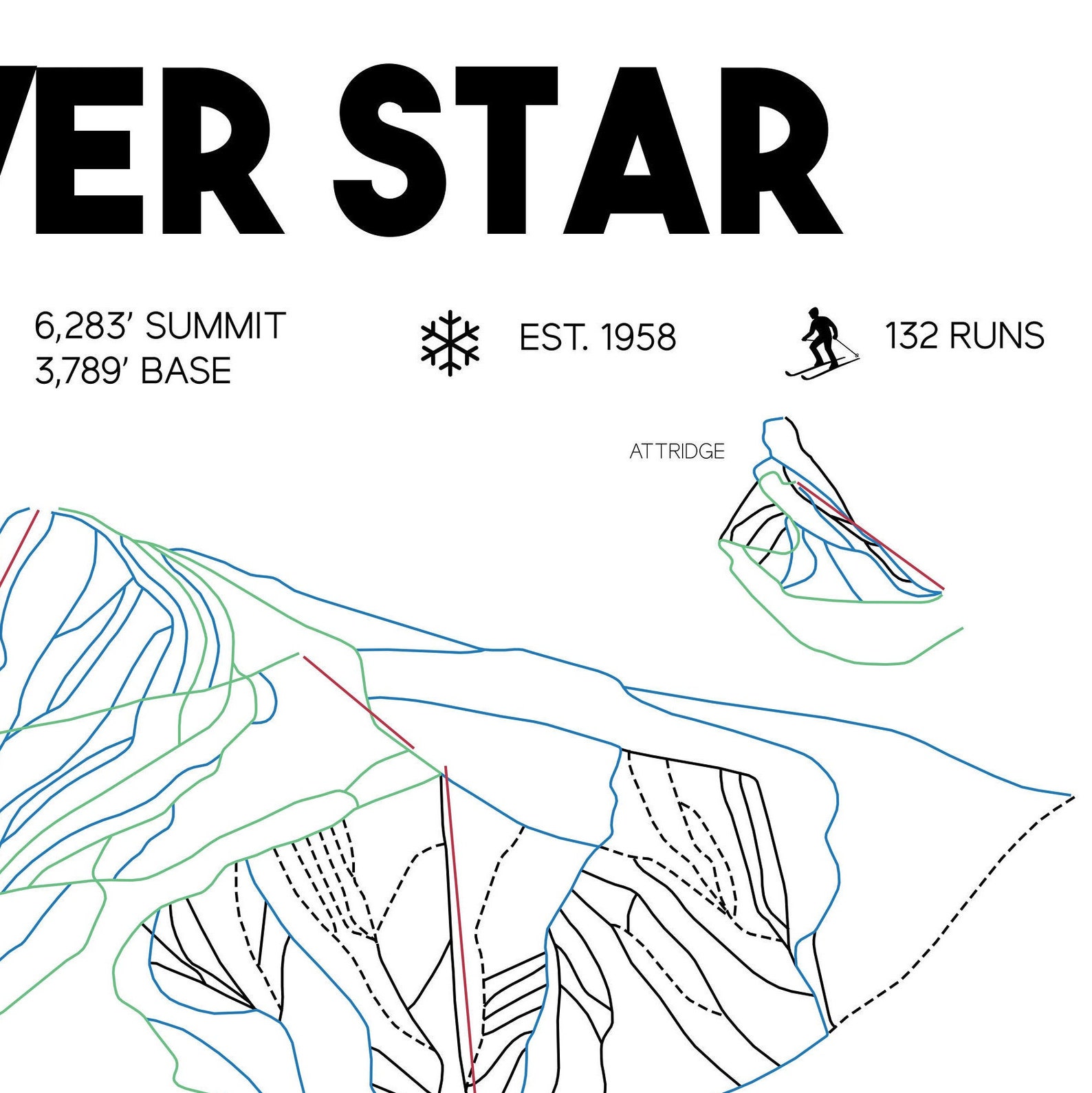 Silver Star Mountain BC Ski Resort Map Silver Star British - Etsy