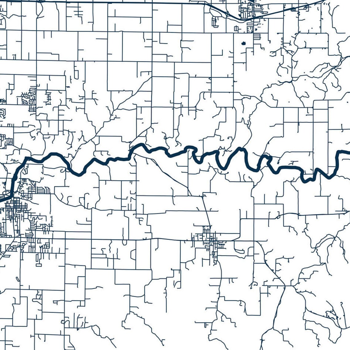 Finley River Missouri Printable Map Finley River Missouri - Etsy