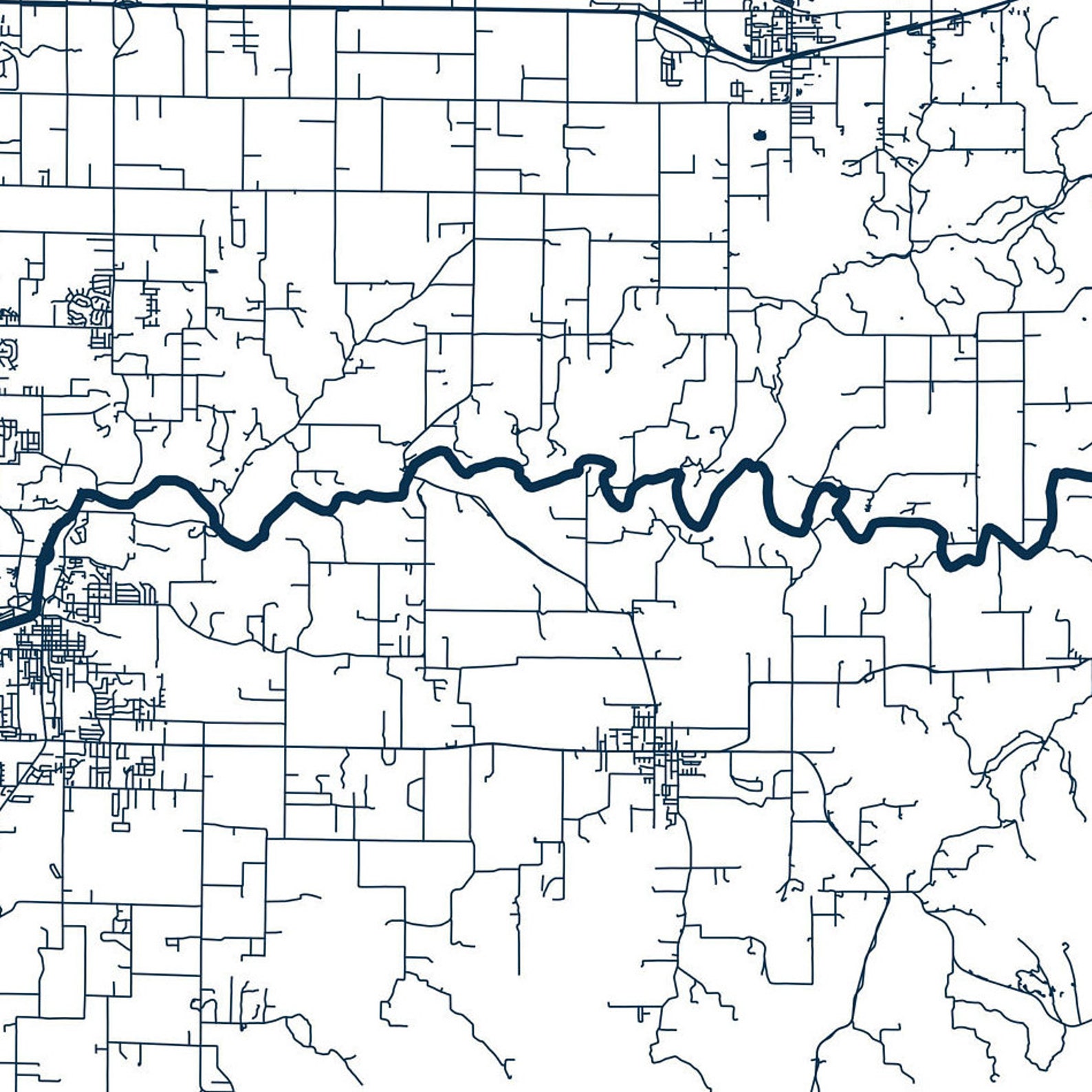 Finley River Missouri Printable Map Finley River Missouri - Etsy