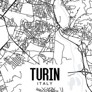 Turin Italy Printable Map Turin Italy Poster Printable Map - Etsy