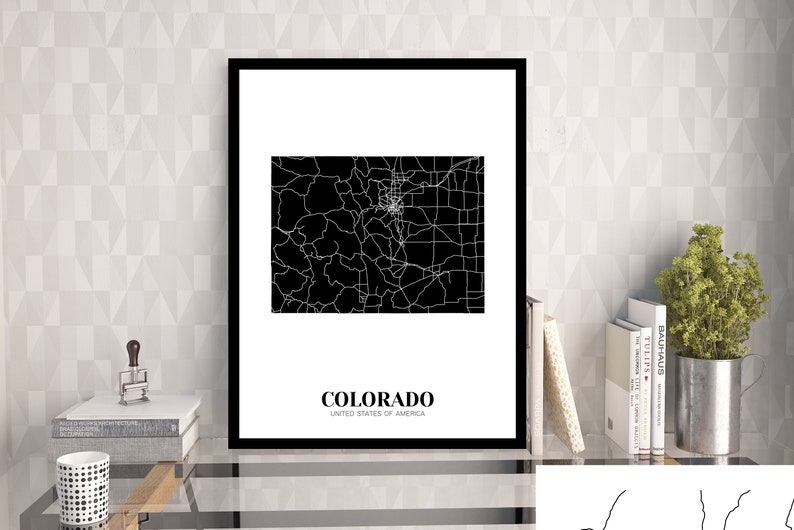 Map of Colorado Printable Colorado Map Print Printable CO - Etsy