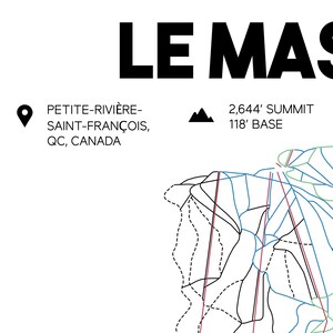 Le Massif Printable Ski Map, Ski Map 16x20, Quebec Map, Printable Ski ...