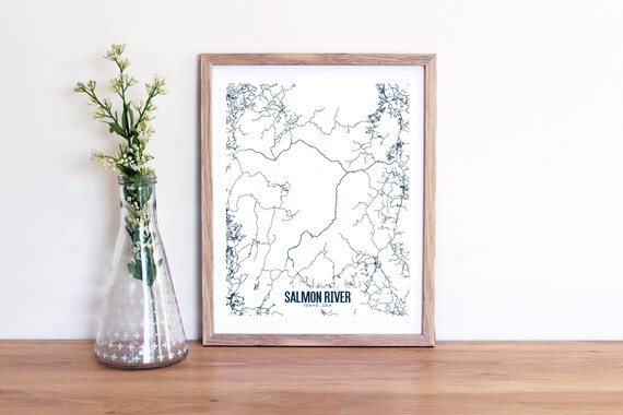 Salmon River Idaho Printable Map 16x20 Map of the Salmon | Etsy