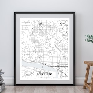 Georgetown D.C. Map Printable, DC City Map Art, Washington Map Art, DC ...