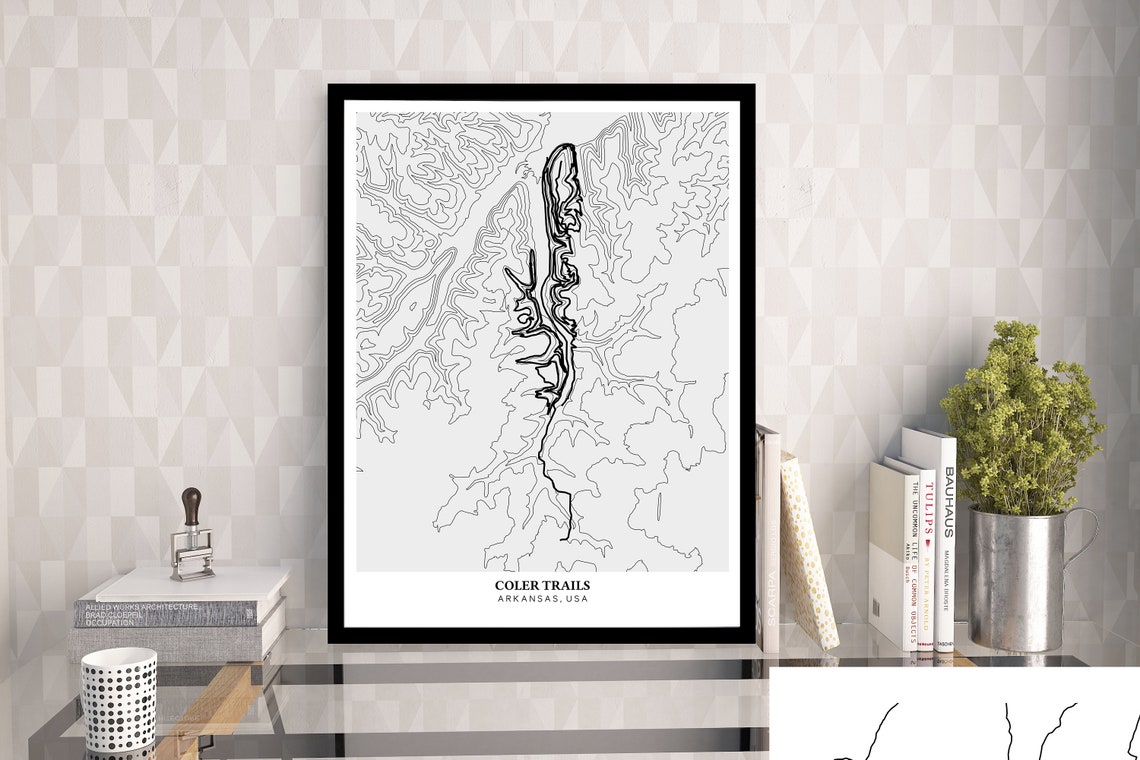 Coler Trails Topographic Map Printable Mountain Biking Map | Etsy