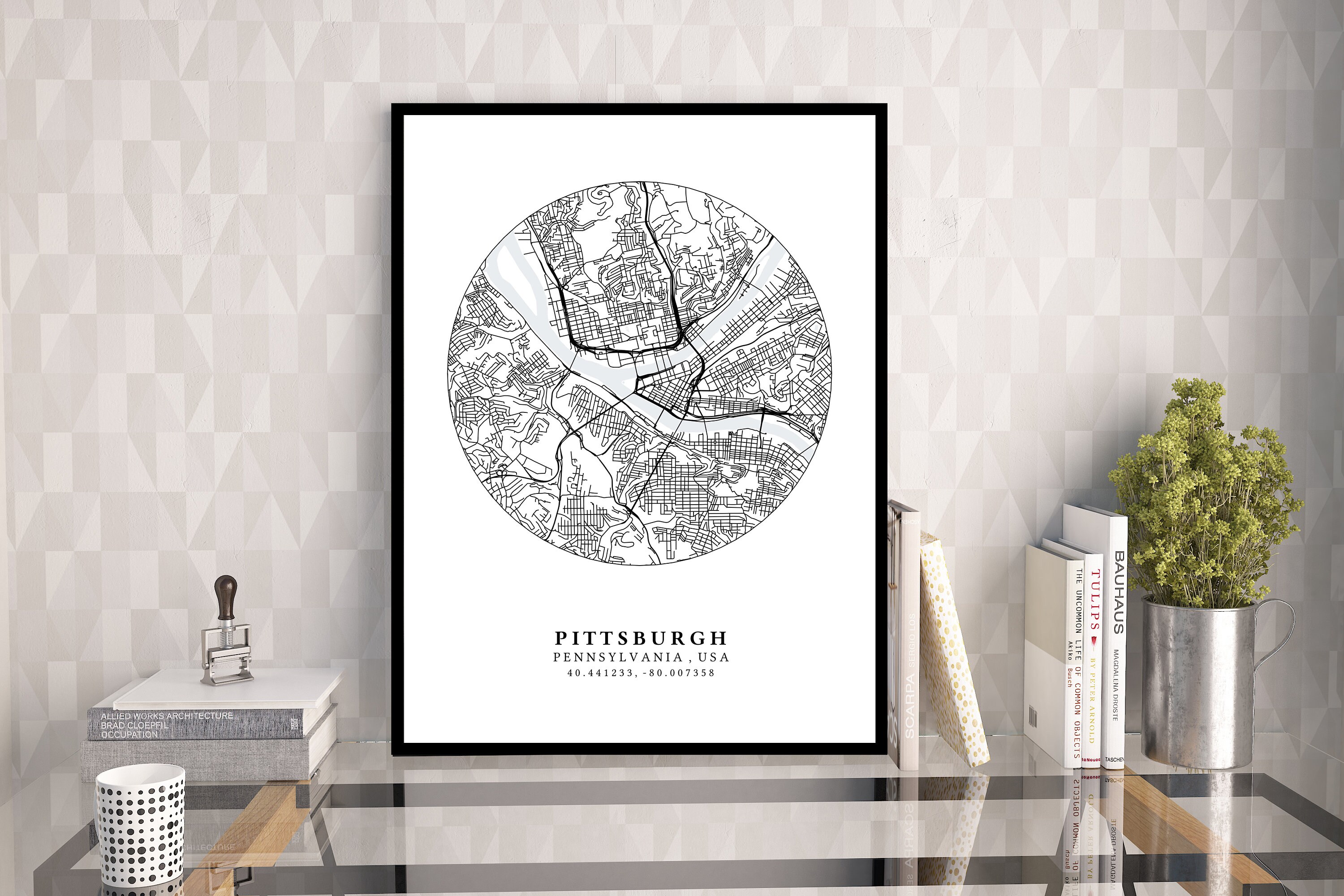Pittsburgh Printable Map Pittsburgh Map Poster Pittsburgh - Etsy