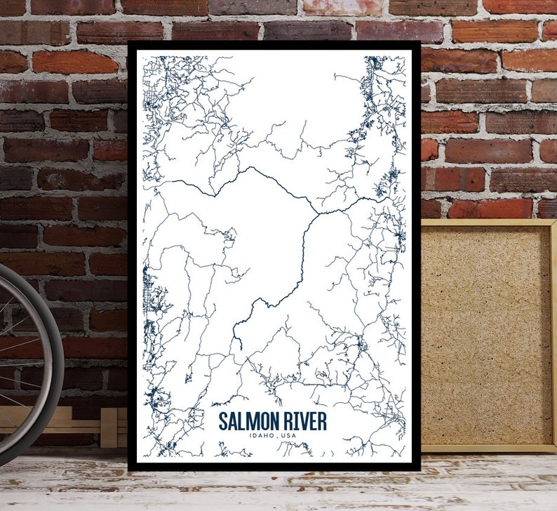 Salmon River Idaho Printable Map 16x20 Map of the Salmon - Etsy