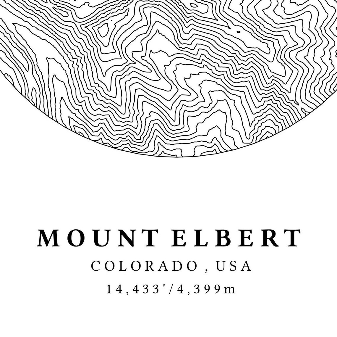 Mount Elbert Topographic Map Mt Elbert Map Mount Elbert | Etsy