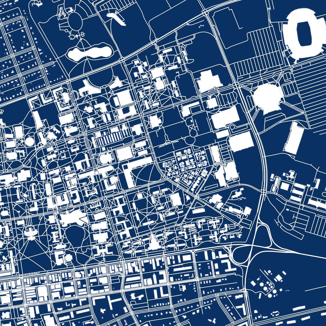 State College Pennsylvania Street Map Penn State University - Etsy