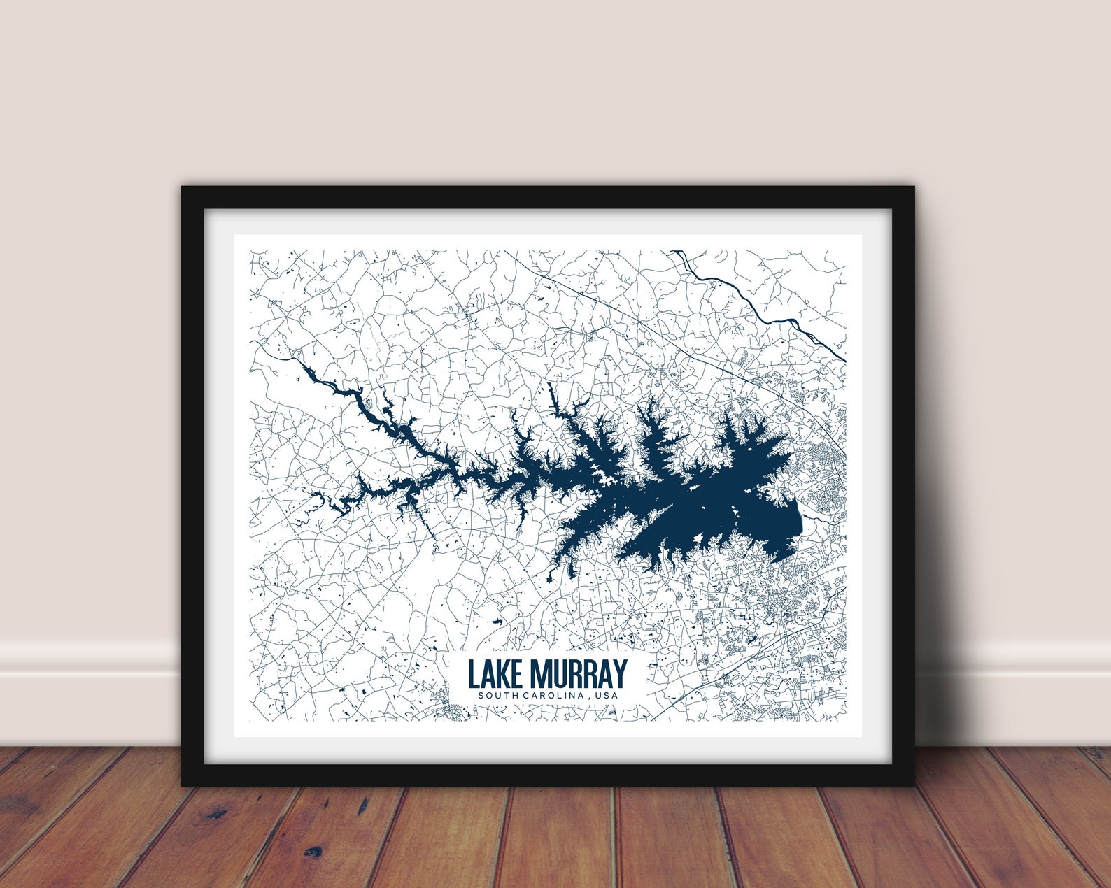Lake Murray South Carolina Printable Map Poster Lake Murry SC | Etsy