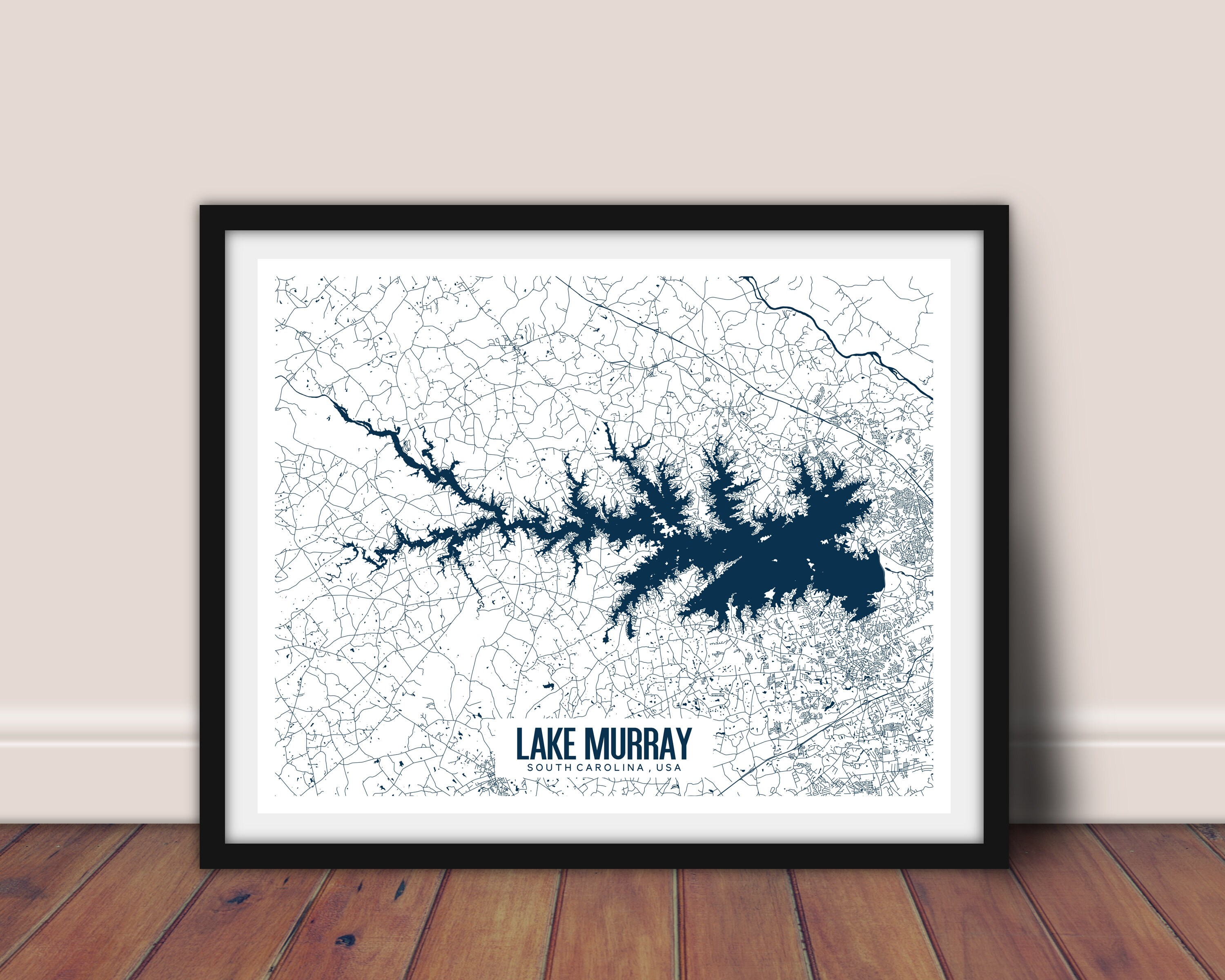 Lake Murray South Carolina Printable Map Poster Lake Murry SC - Etsy