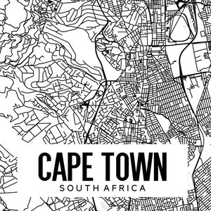 Cape Town Map Print Cape Town South Africa Map Poster Map - Etsy