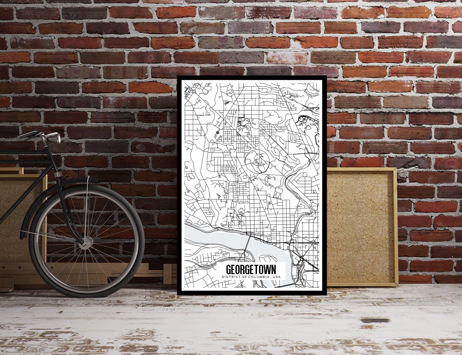 Georgetown D.C. Map Printable DC city map art Washington map | Etsy