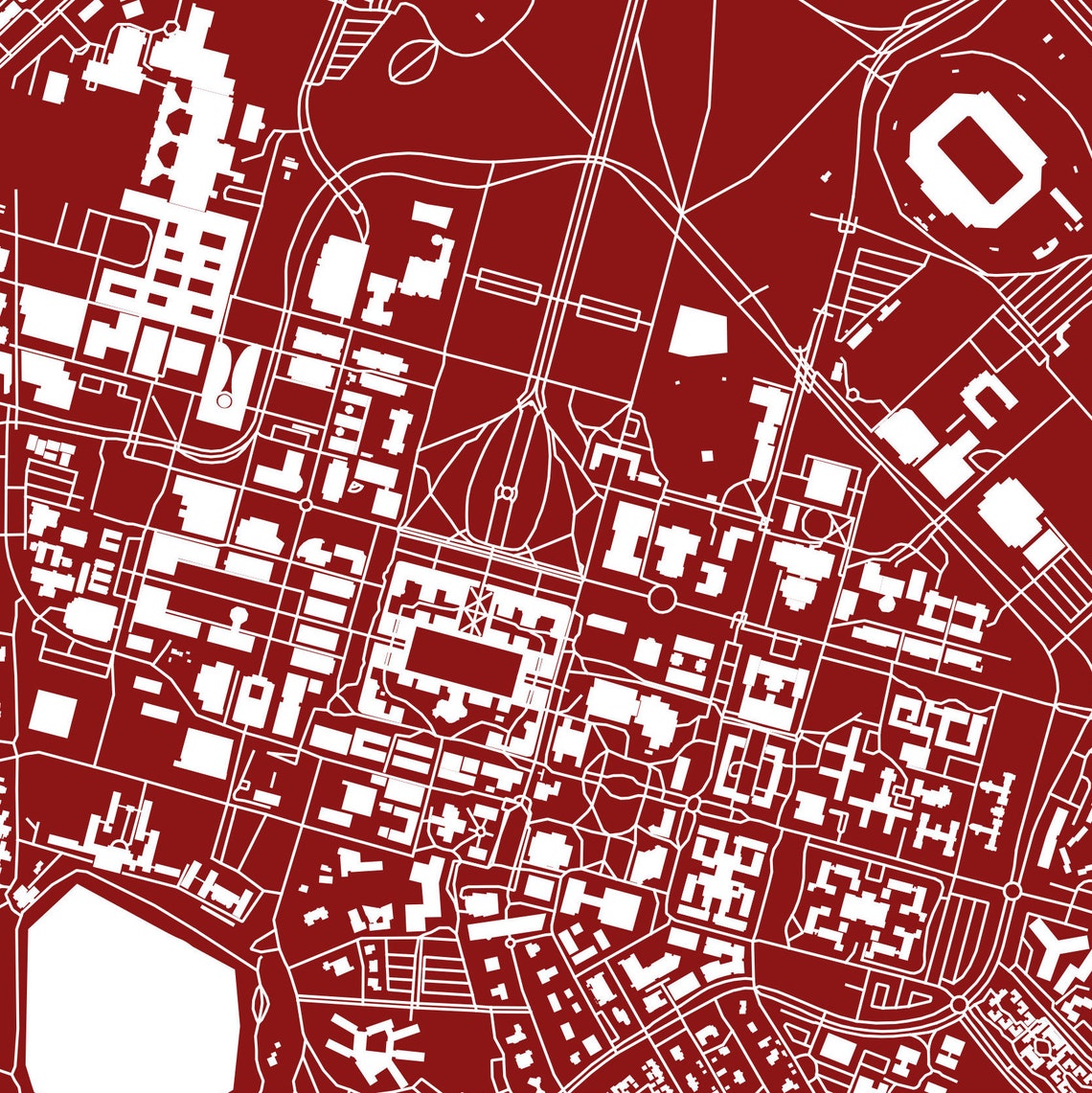 Stanford California printable map Stanford campus map gift | Etsy