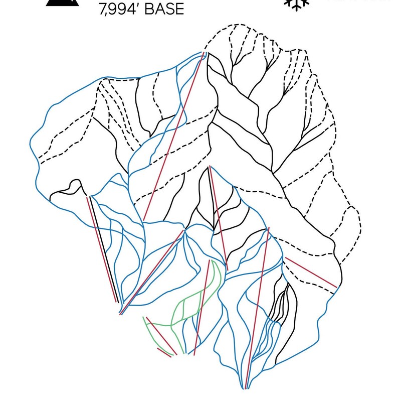 Solitude Printable Ski Trail Map Solitude Utah Trail Map | Etsy