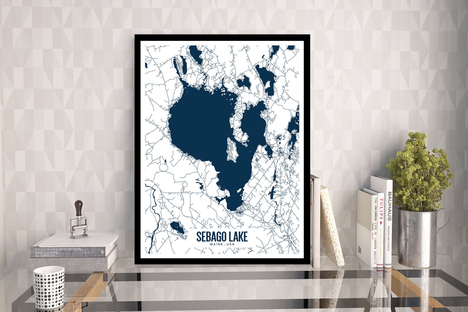 Printable Sebago Lake Map Sebago Lake Maine Print Sebago - Etsy