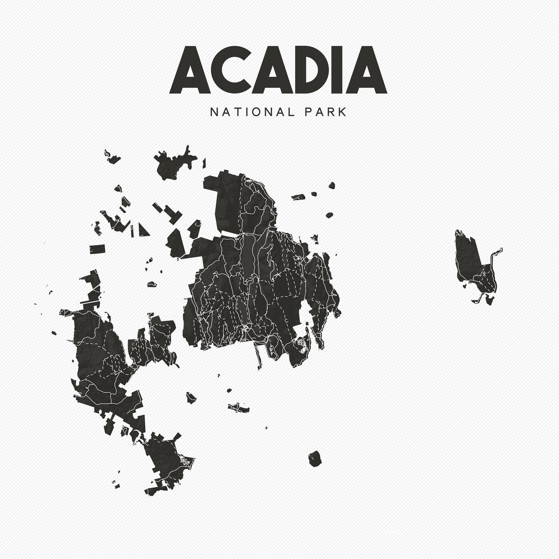 Acadia National Park Map 18"x24", Digital Download, Acadia Map Art ...