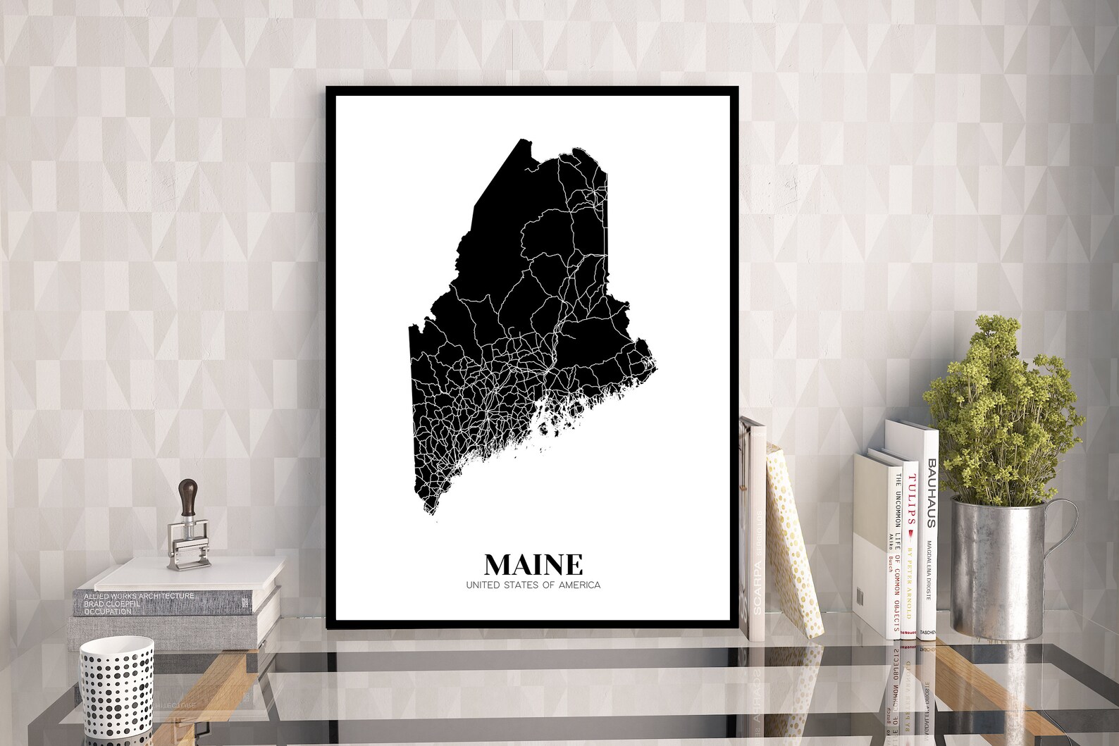 Map of Maine Printable Maine Map Print Printable ME Map - Etsy