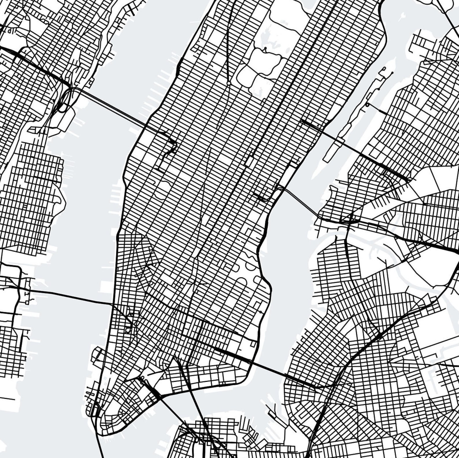 New York City Map Printable NYC Map Poster New York City | Etsy