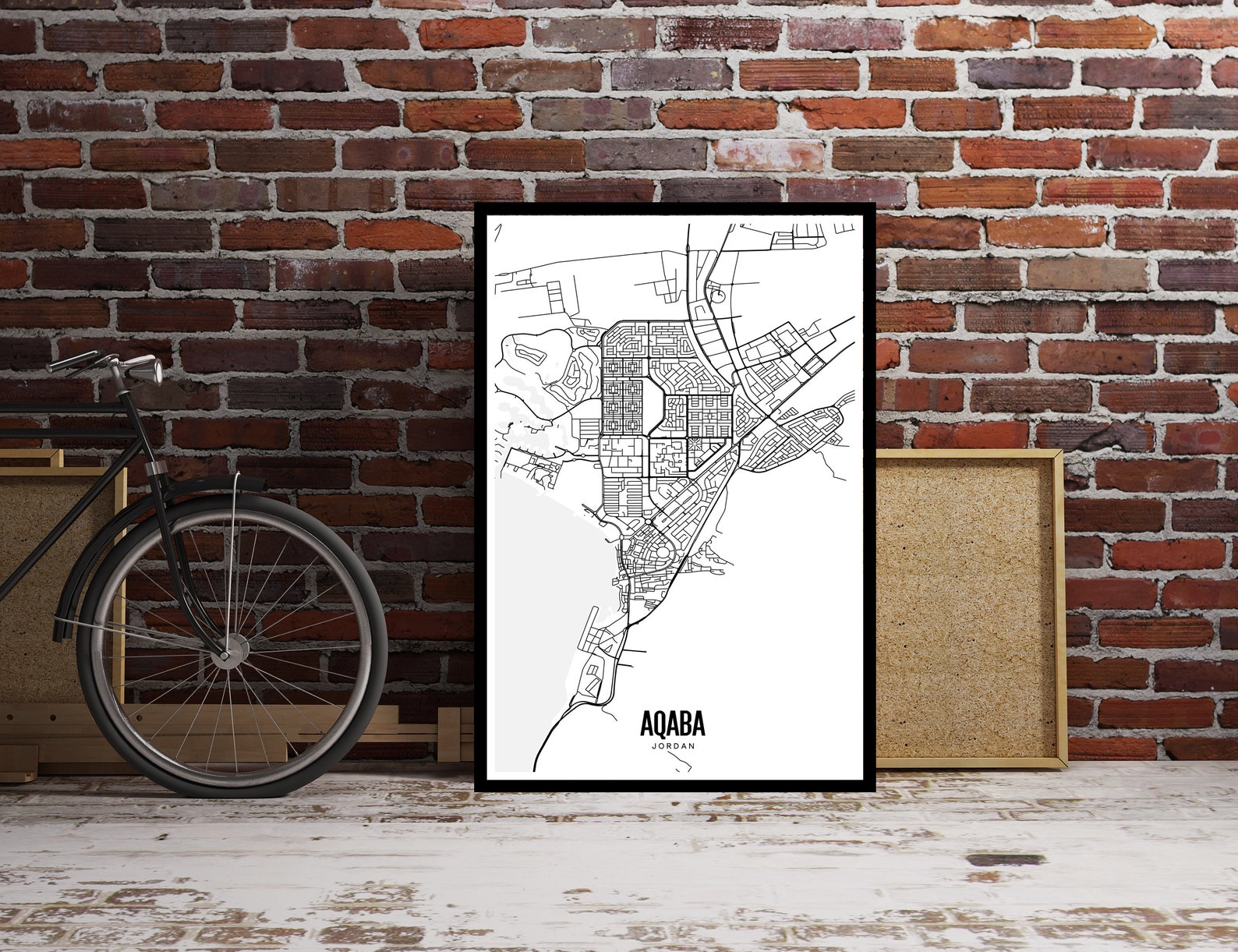 Aquaba Jordan Printable Map, Aqaba City Map Art, Asia Map, Digital ...