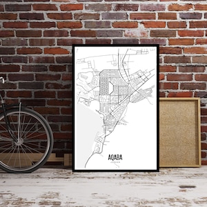 Aquaba Jordan Printable Map Aqaba City Map Art Asia Map - Etsy