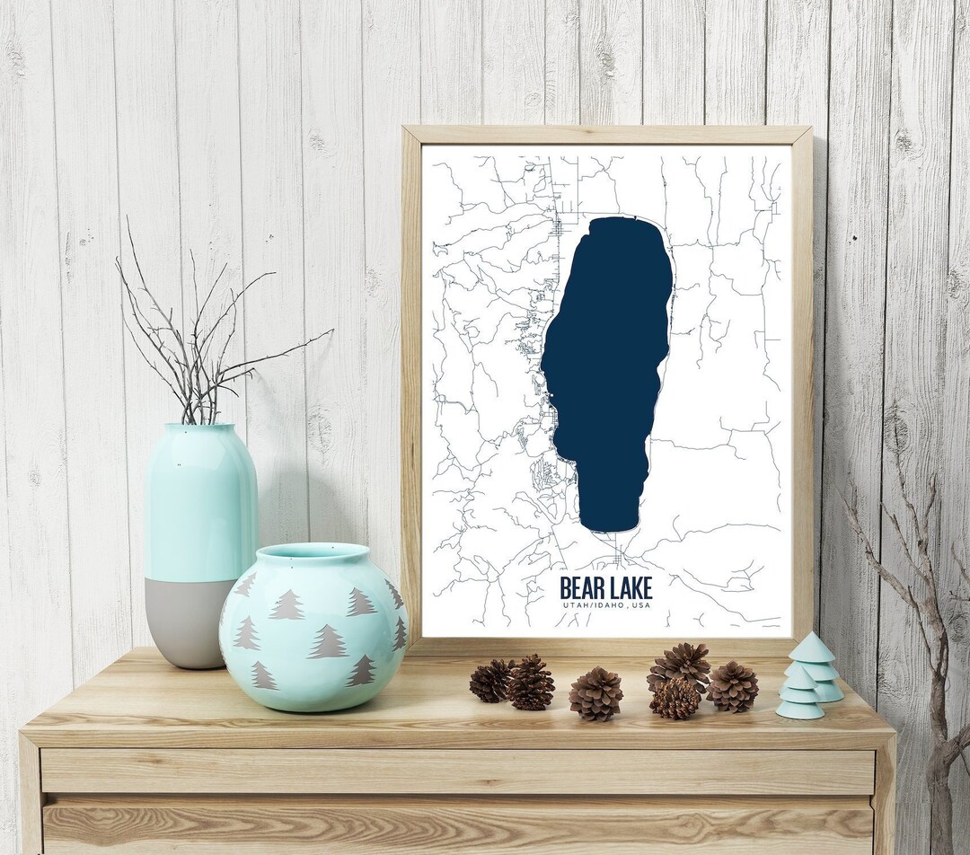 Bear Lake Printable Map Bear Lake Map Bear Lake Wall Art - Etsy